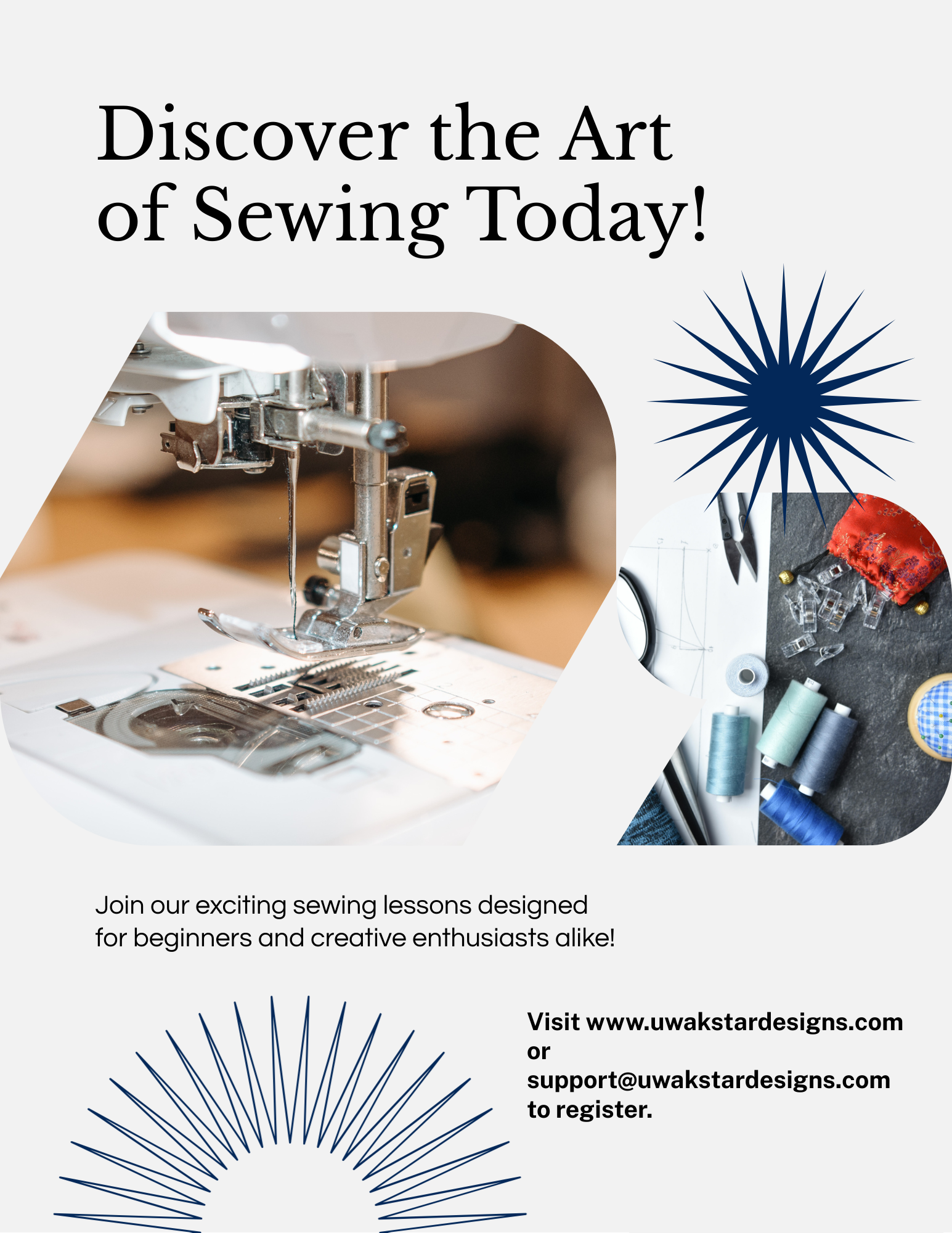 Private Sewing Classes - Your First Project – Uwakstar Designs